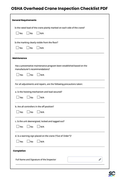 10 OSHA Inspection Checklist PDFs | SafetyCulture